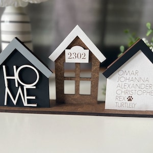 Mini House Centerpiece (set of 3) Personalized House Decor ...