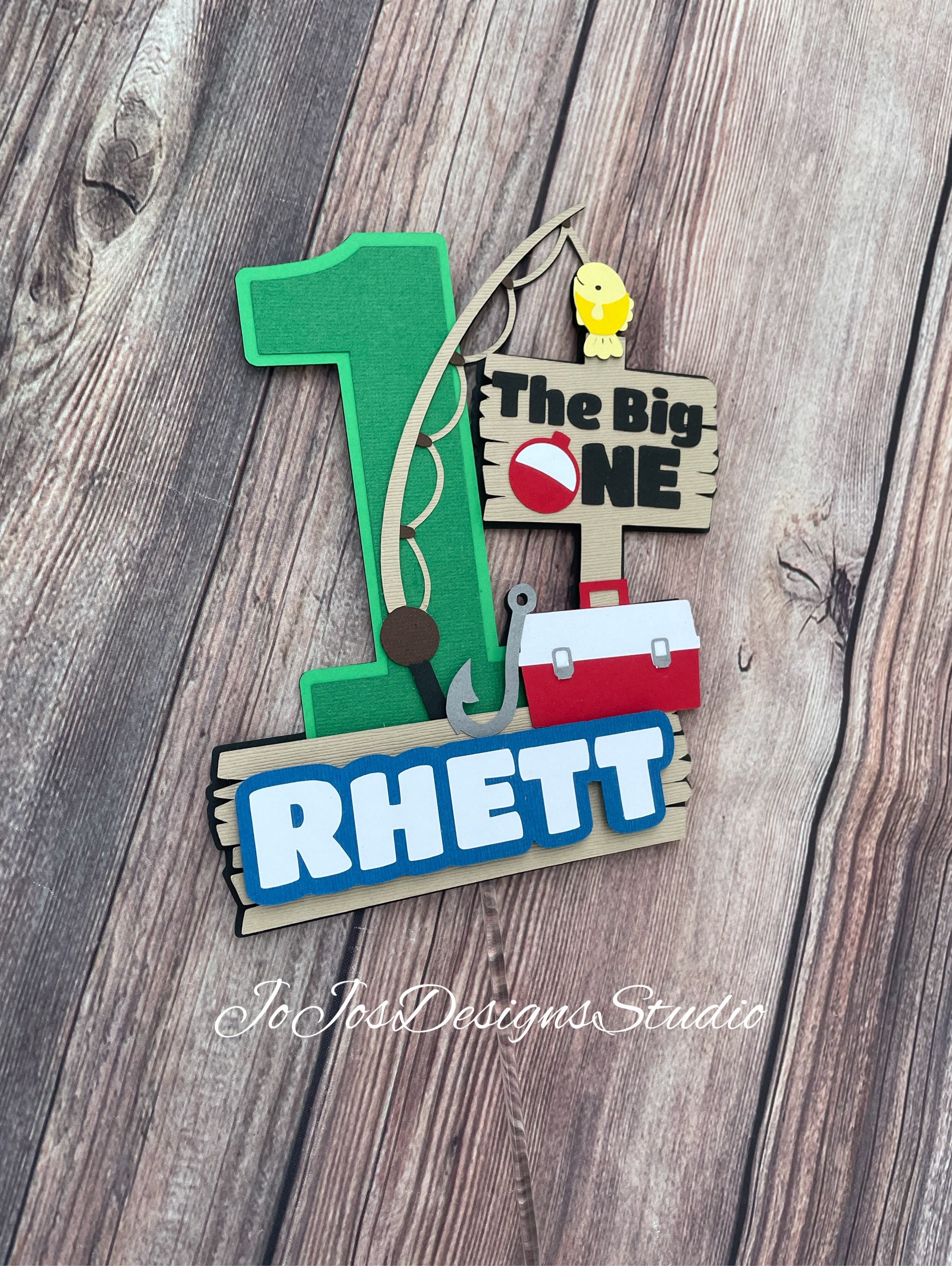 The Big One Cake Topper, Ofishally One 1st Birthday Party, Fishing Cake ...