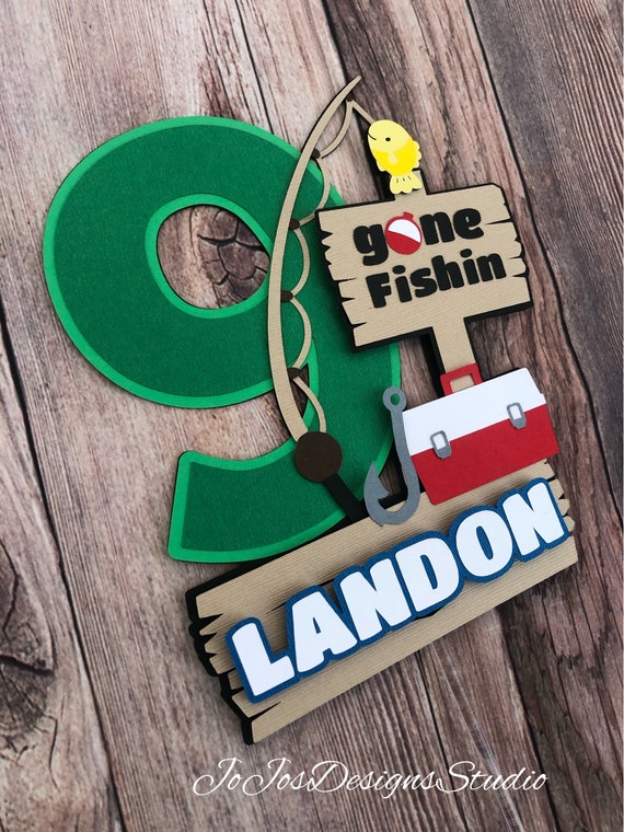 Ofishally one cake topper, gone fishing birthday party, fishing cake ...