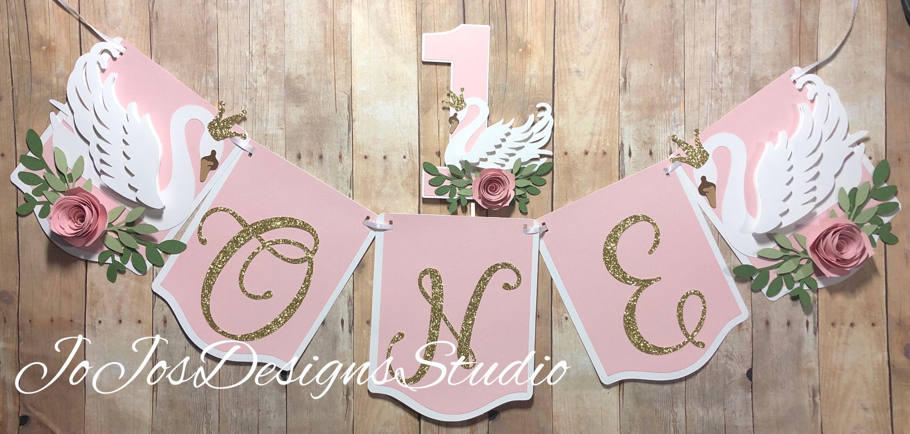 Swan milestone Banner Swan monthly Banner Swan Birthday | Etsy