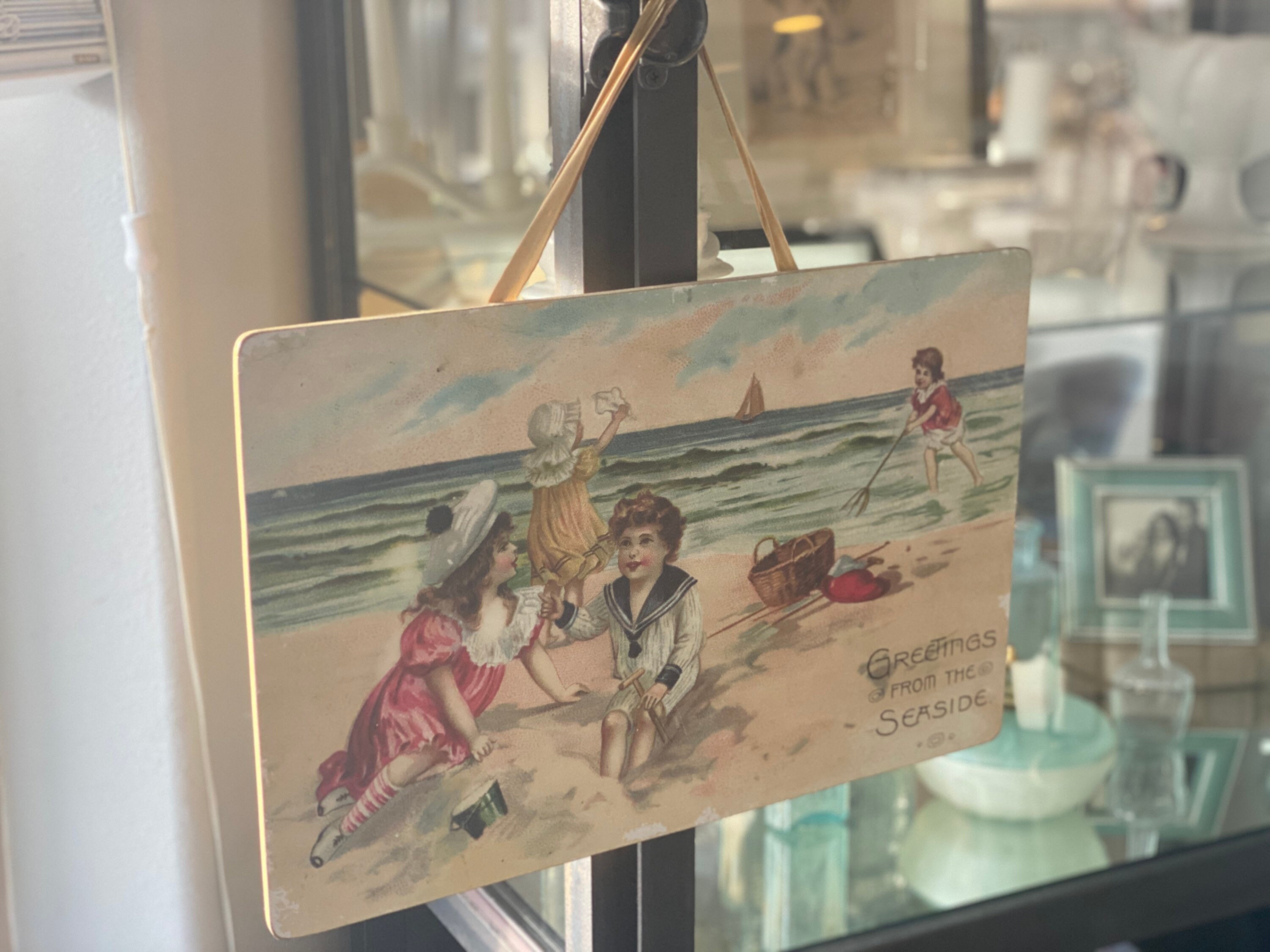 Vintage Seaside Scene Wall Plaque Greetings From the Seaside - Etsy
