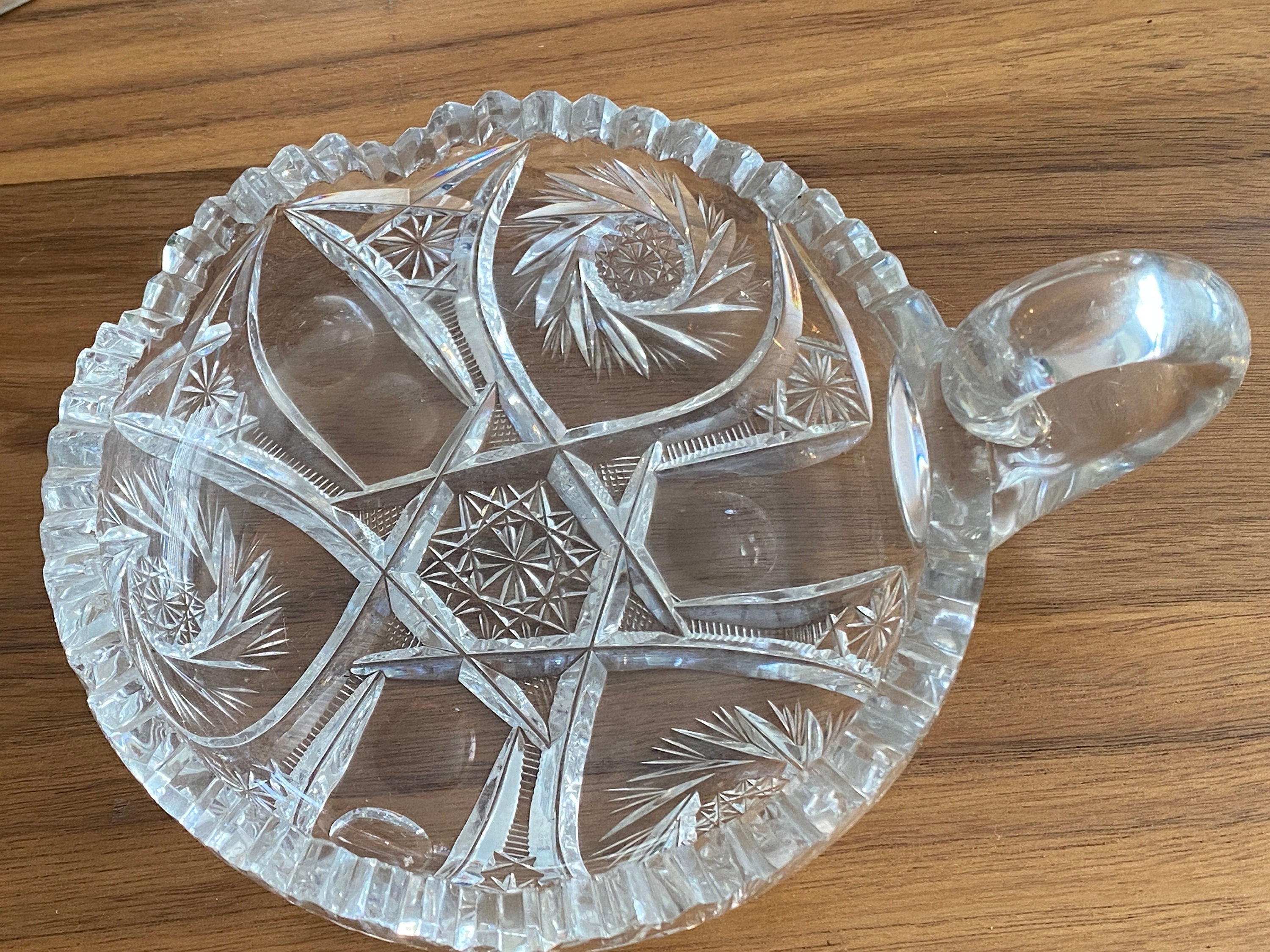 American Brilliant Period ABP Cut Glass Nappy Bon Bon Dish - Etsy