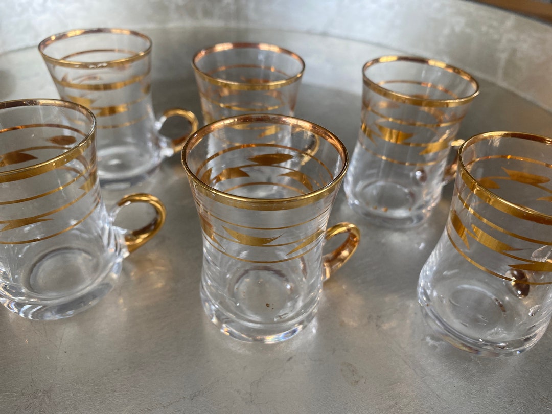 Vintage Gold Leaf Shot Glasses With Handles – Set of 6 - Etsy