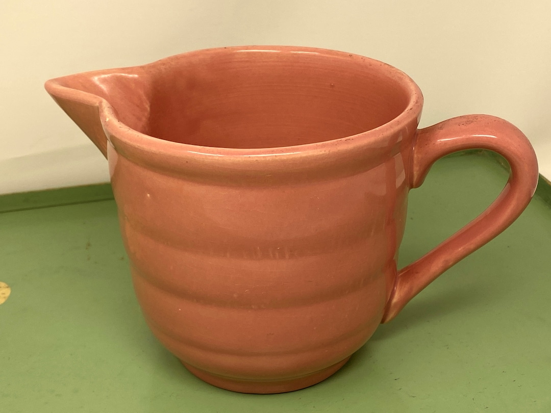 Vintage Pink Bauer Ring Ware Pitcher - Pink Bauer Pitcher Water Pitcher ...