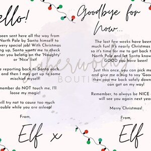 Elf on the Shelf Letter, Printable Elf Arrival & Departure Letter - Etsy