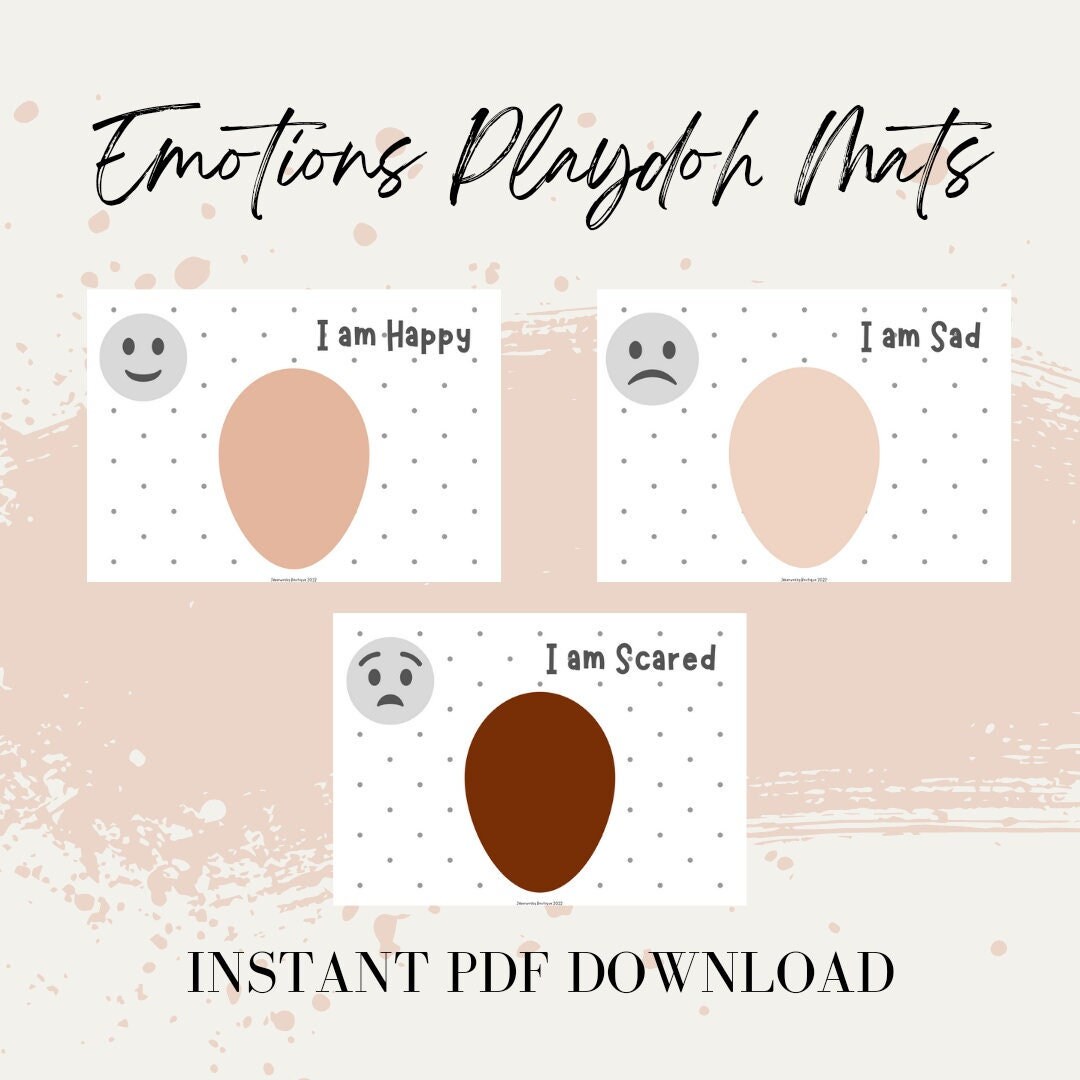 Emotions Printable Playdoh Mats - Etsy