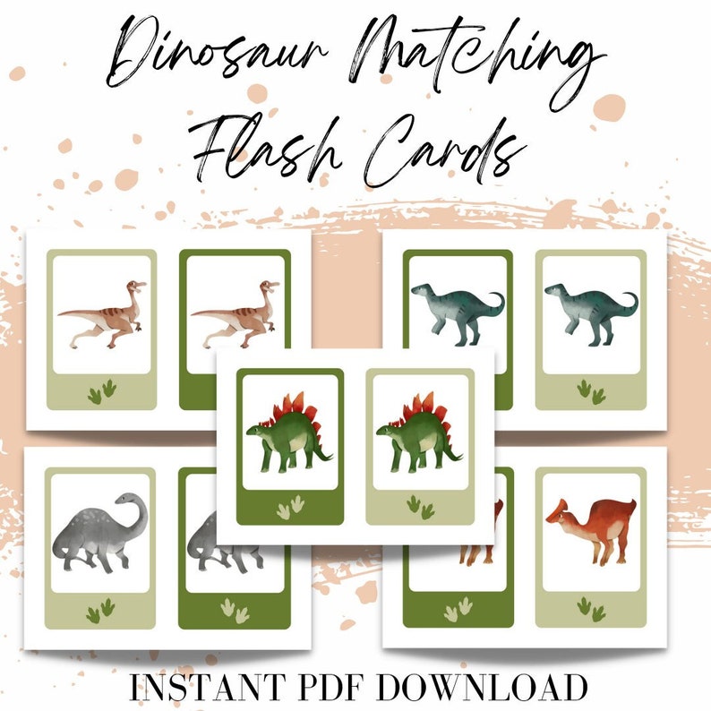 Childrens Dinosaur Flash Cards, Printable Instant Download - Etsy