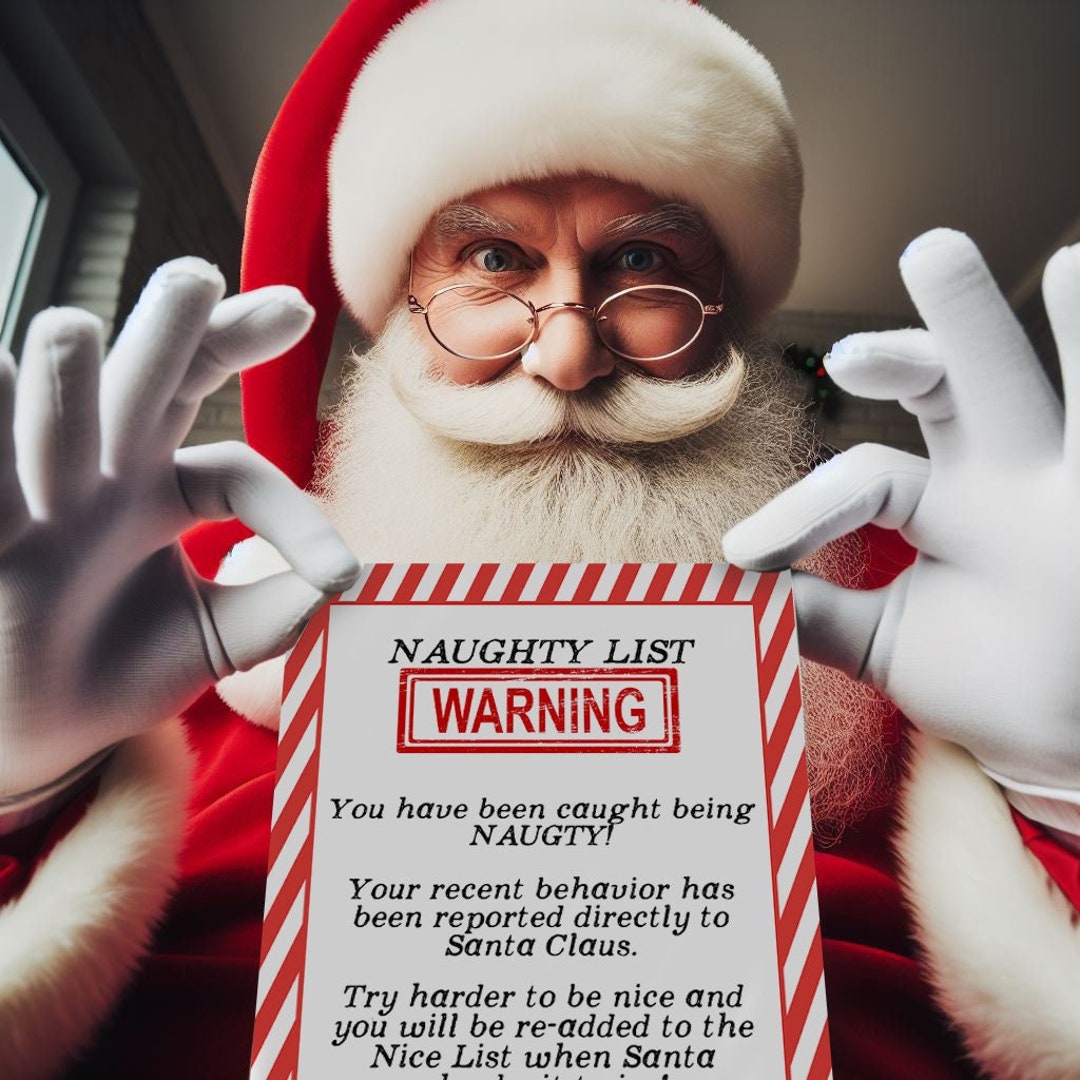 Naughty List Warning Letter, Naughty and Nice List, Letter From Santa ...