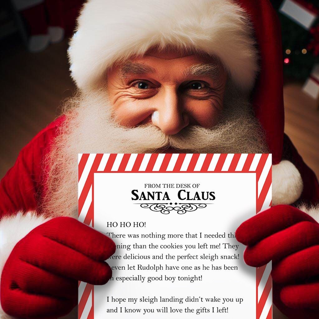 Thanks for the Cookies Letter From Santa, Christmas Morning Letter From ...