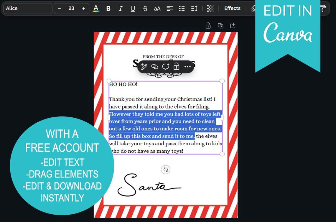 Thanks for the Cookies Letter From Santa, Christmas Morning Letter From ...