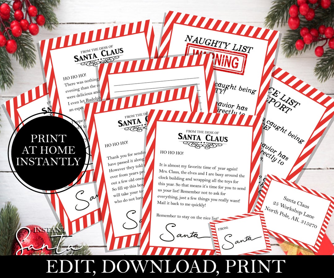 Letter From Santa Bundle, 9 Files, 3 Letters, Write Letter to Santa ...