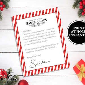 Thanks for the Cookies Letter From Santa, Christmas Morning Letter From ...