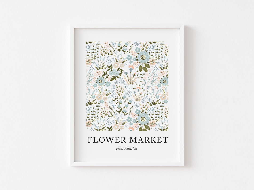 Flower Market Print, Floral, Printable, Wall Art, Digital Download ...