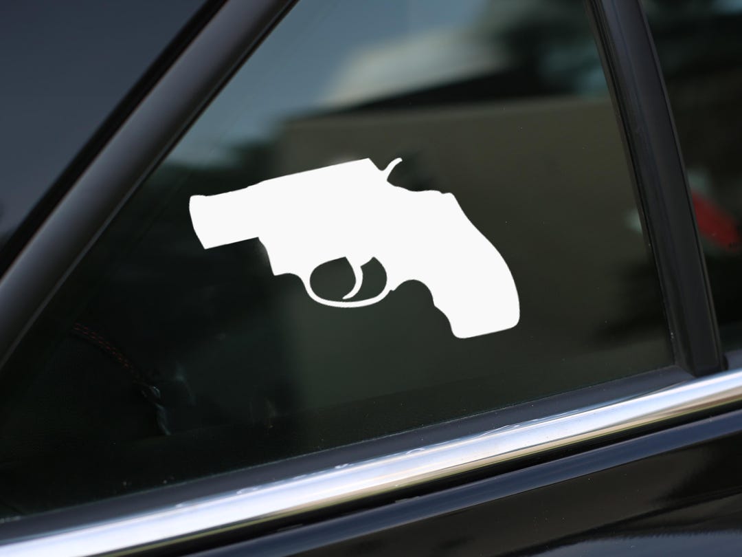 Revolver Decal, Gun Decal Sticker for Car, Laptop or Wall, Vinyl Gift ...