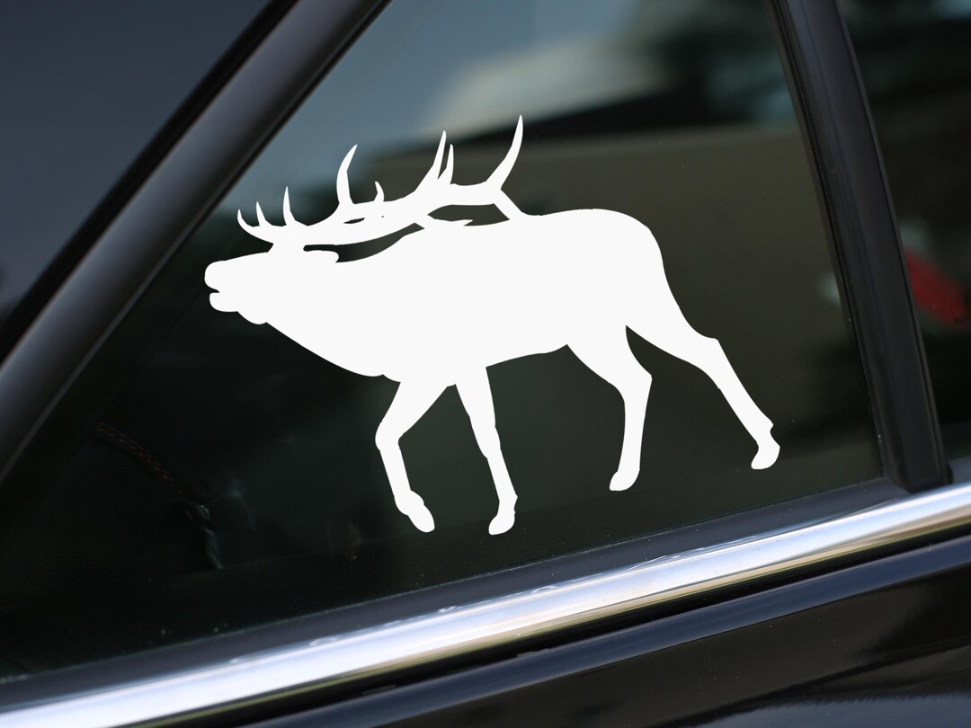 Elk Decal, Mountain Decal Sticker for Car, Laptop or Wall, Vinyl Gift ...