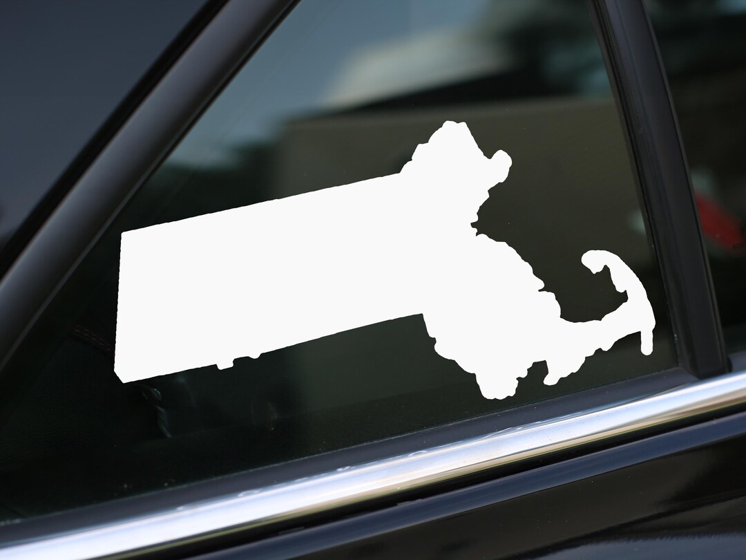 Massachusetts State Decal, Massachusetts Vinyl Decal Sticker for Car ...