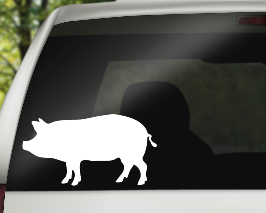 Pig Decal, Farm Decal Sticker for Car, Laptop or Wall, Vinyl Gift, Pig ...
