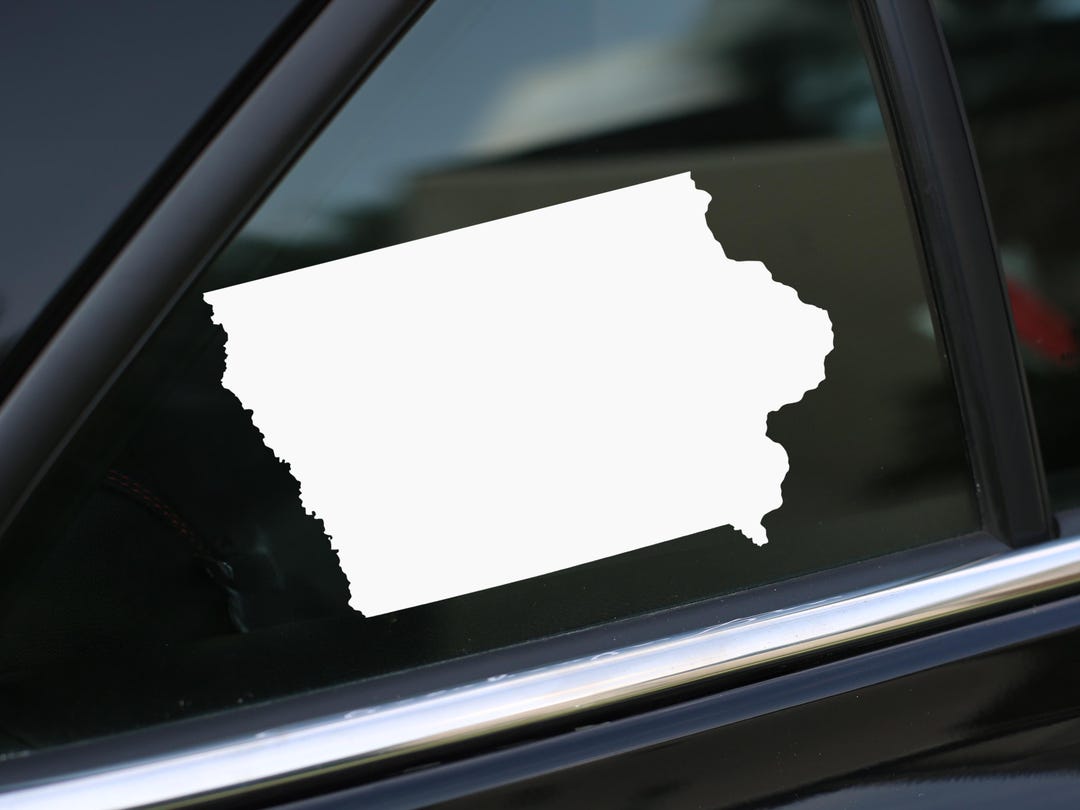 Iowa State Decal, Iowa Vinyl Decal Sticker for Car, Laptop or Wall ...