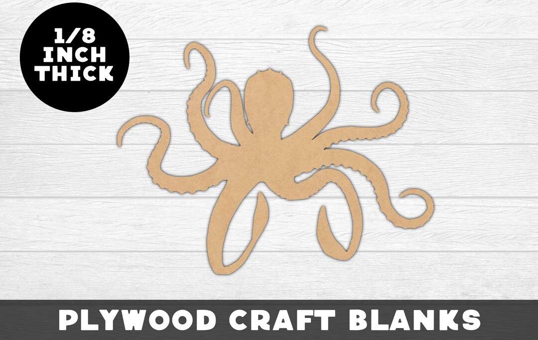 Octopus Wood Shape, Wood, Unfinished Wood, Craft Wood, Wood Cutout ...