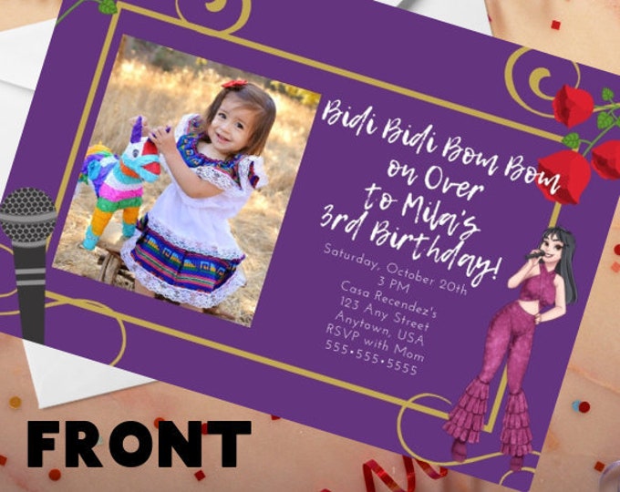 Selena Kid's Party Invite With Photo, Includes Free Cupcake Toppers ...