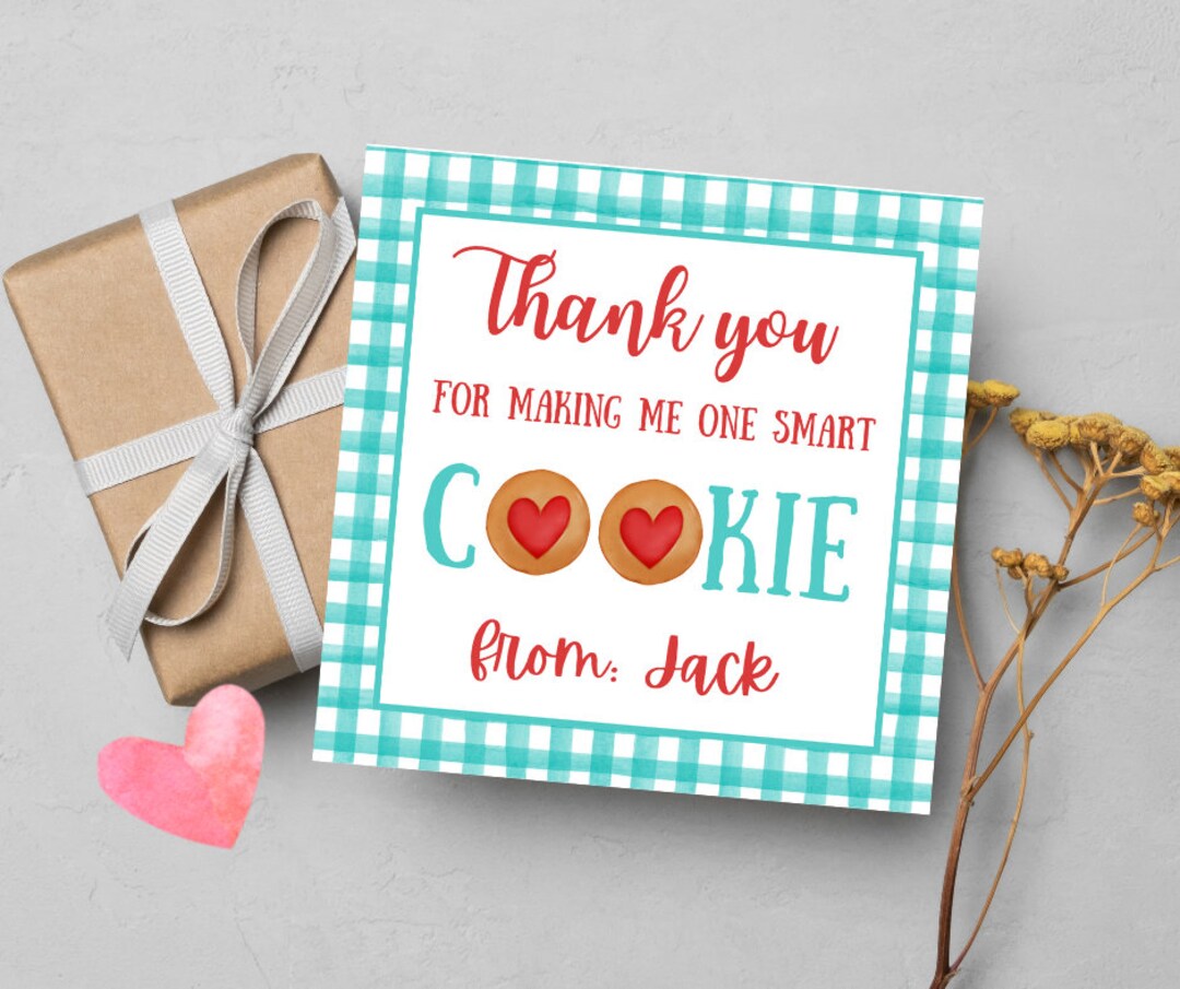 One Smart Cookie- Teacher Valentine Card - Custom Valentine's Day Card ...