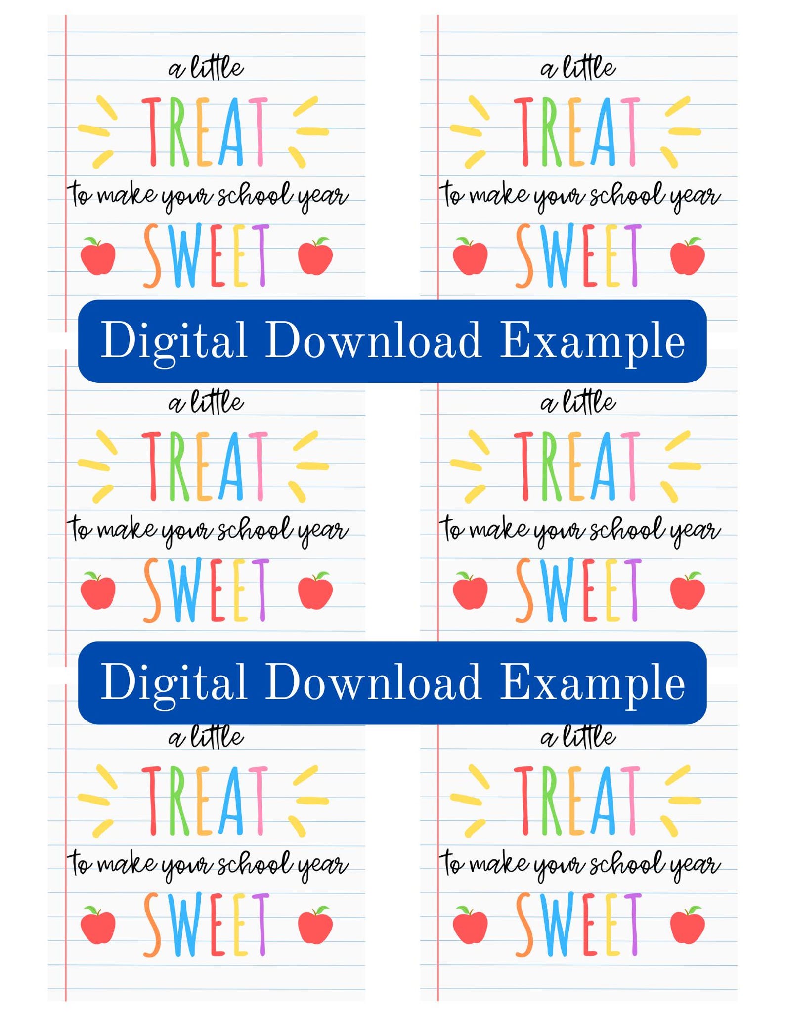 Teacher Appreciation Gift Tag: Sweet Treat Printable (digital Download ...