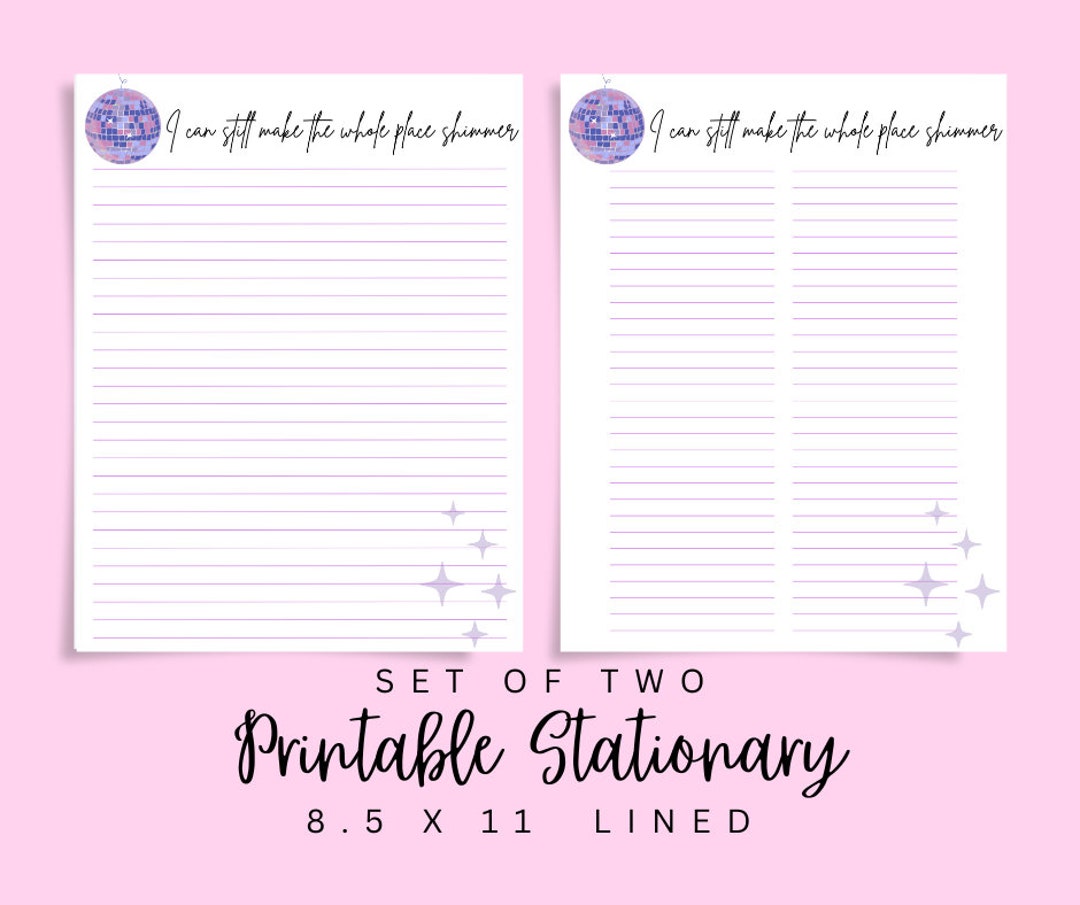 Printable Stationary - Instant Download - Make the Whole Place Shimmer ...