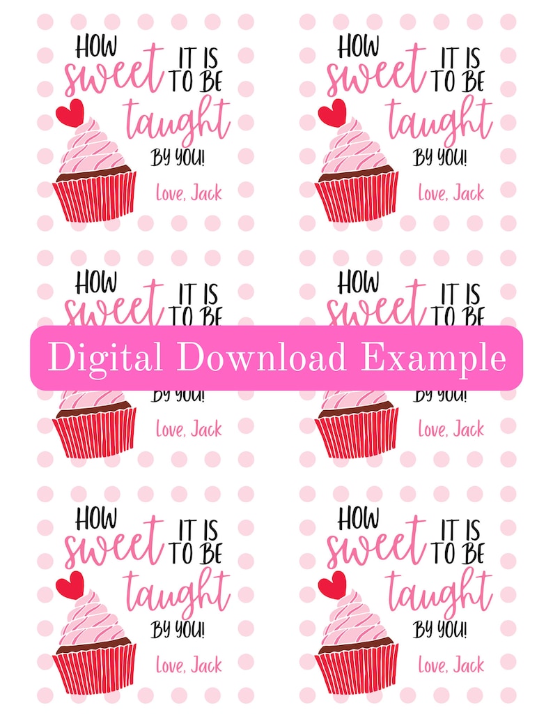 How Sweet It is to Be Taught by You Custom Valentine's - Etsy