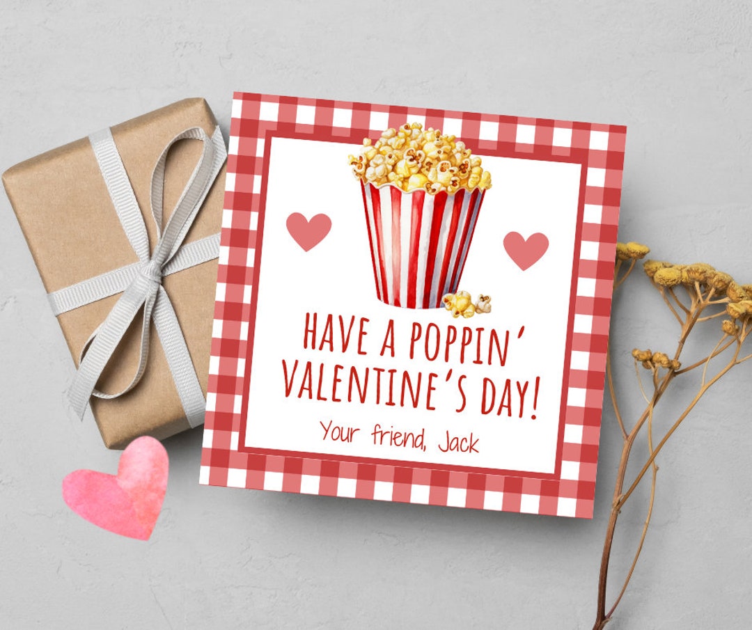 Have A Poppin' Valentines Day - Custom Valentine's Day Card Gift Tag ...