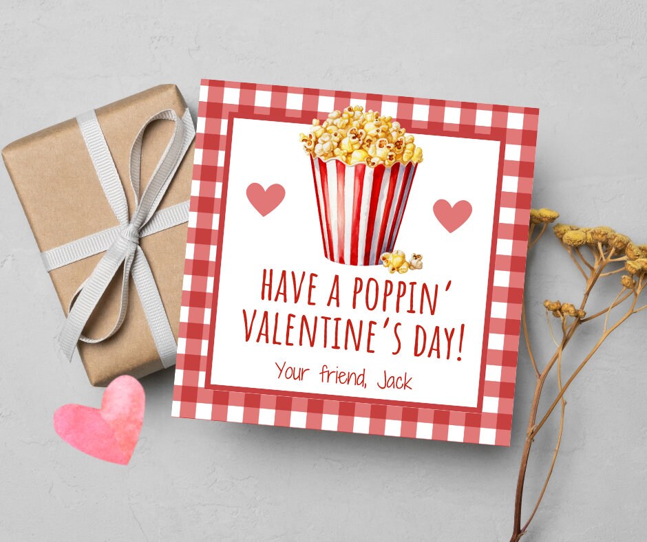 Have A Poppin' Valentines Day - Custom Valentine's Day Card Gift Tag ...