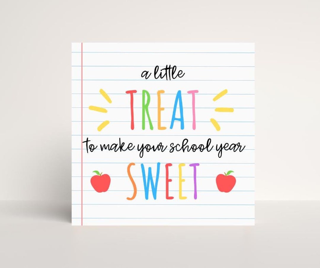 Teacher Appreciation Gift Tag: Sweet Treat Printable (digital Download ...