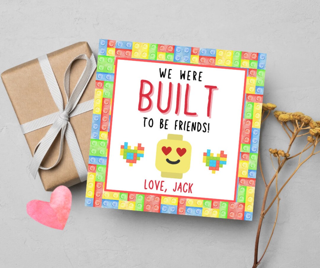 Built to Be Friends Building Blocks Valentine's Day Card - Custom ...