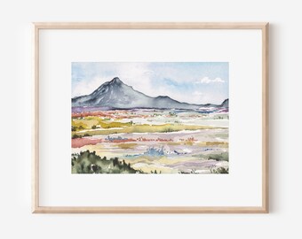 Watercolor Print | Landscape Art Print | Abstract Landscape Painting ...