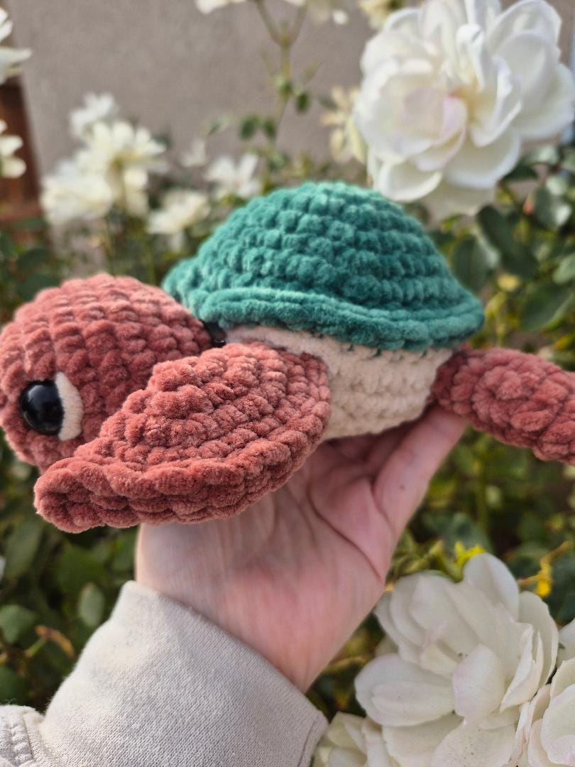 Turtle, Crochet Turtle, White, Green, Brown, Tortoise, Sea Animal ...