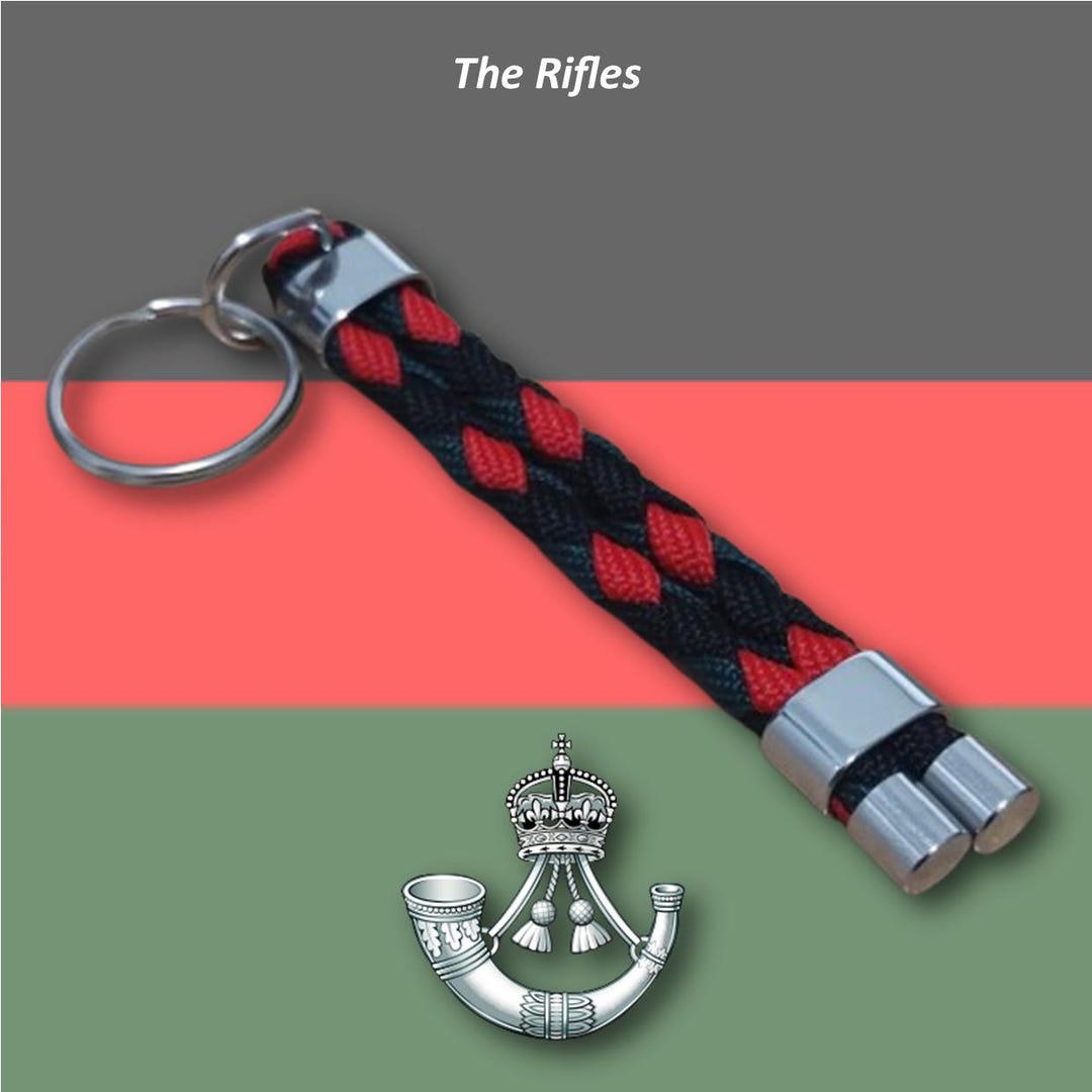 Military the Rifles Colours Handmade & Handwoven Paracord 6mm Round ...