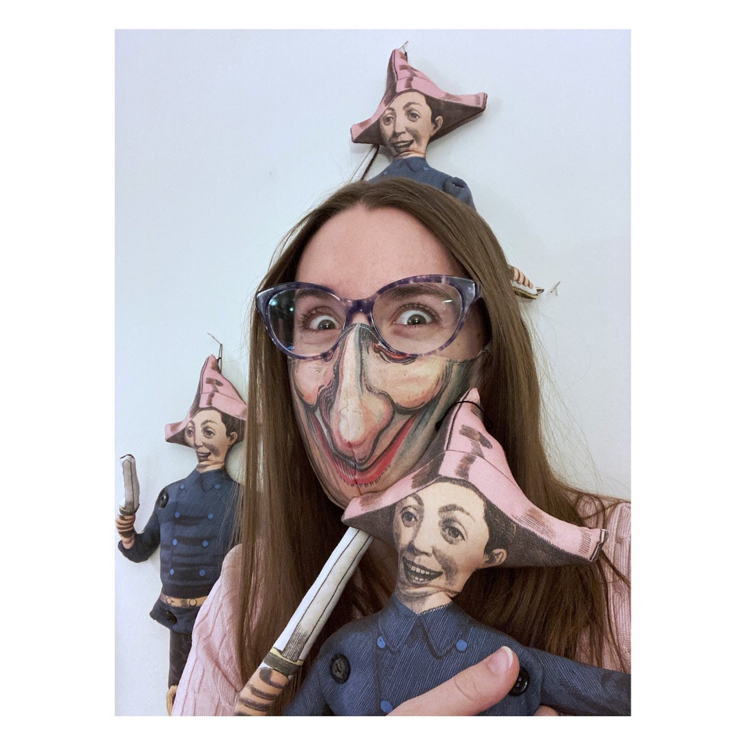 Vintage Mask Face Mask Clown, Santa, Toothy Grin, Smirk, Smile, Mouth ...