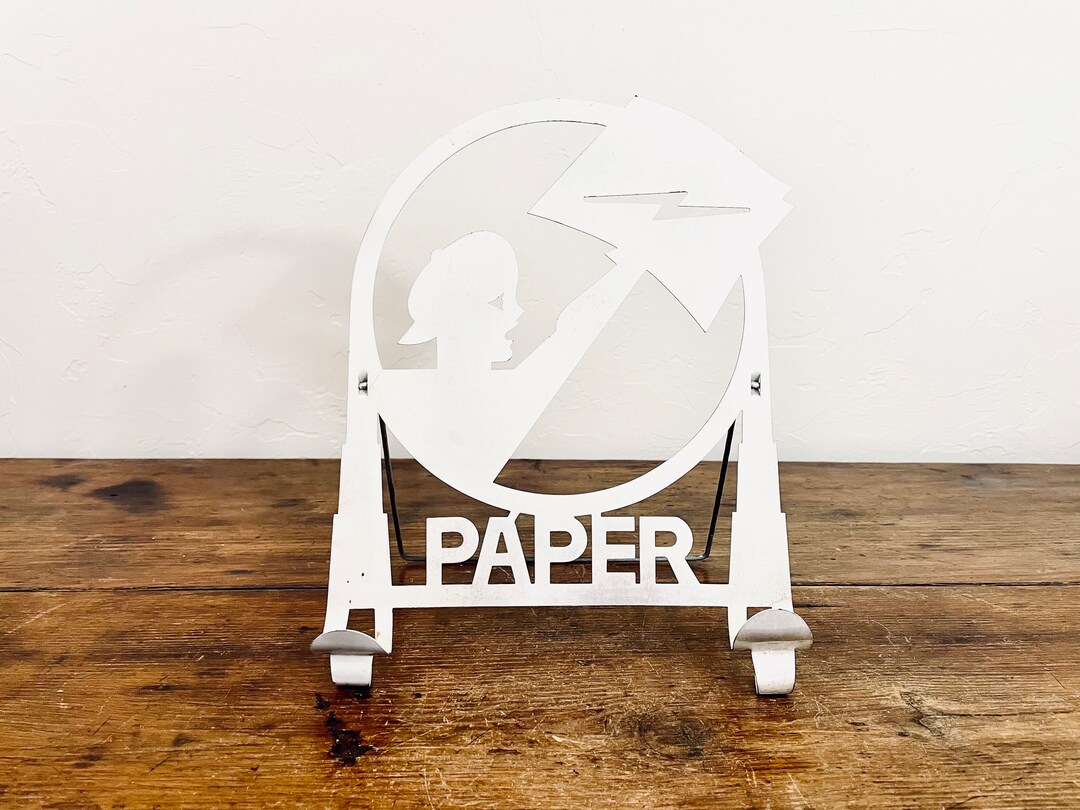 Vintage 1930's Art Deco Newspaper Holder Stand / Boy Shouting News ...