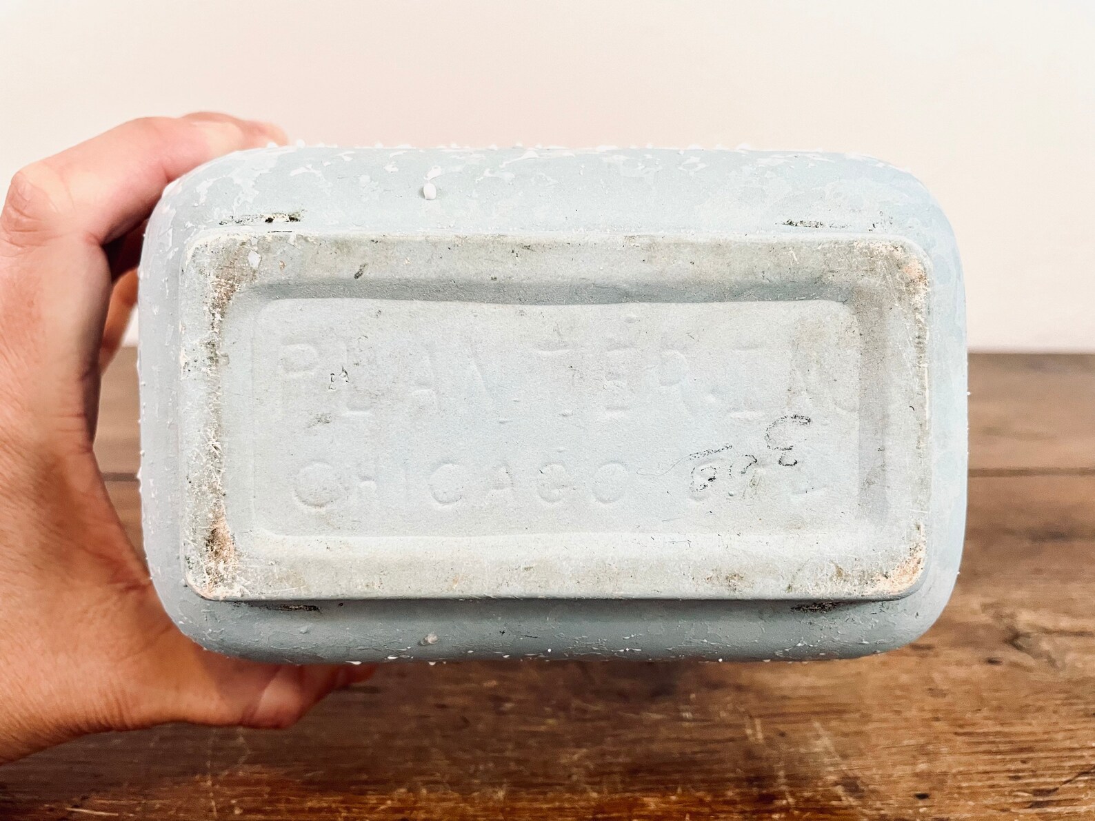 Vintage Mid Century Baby Blue Splatter Planter / Planter Inc - Etsy