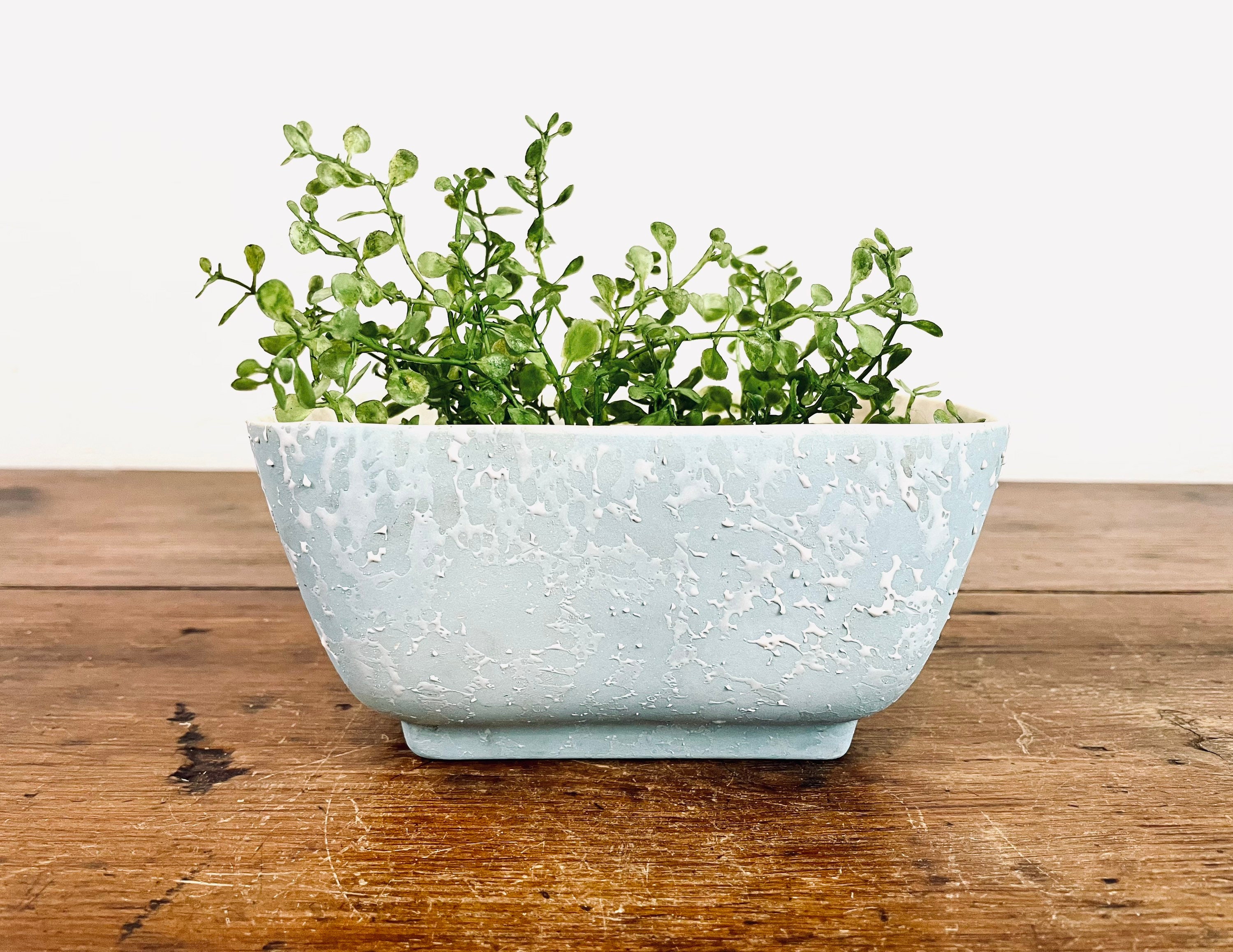 Vintage Mid Century Baby Blue Splatter Planter / Planter Inc - Etsy