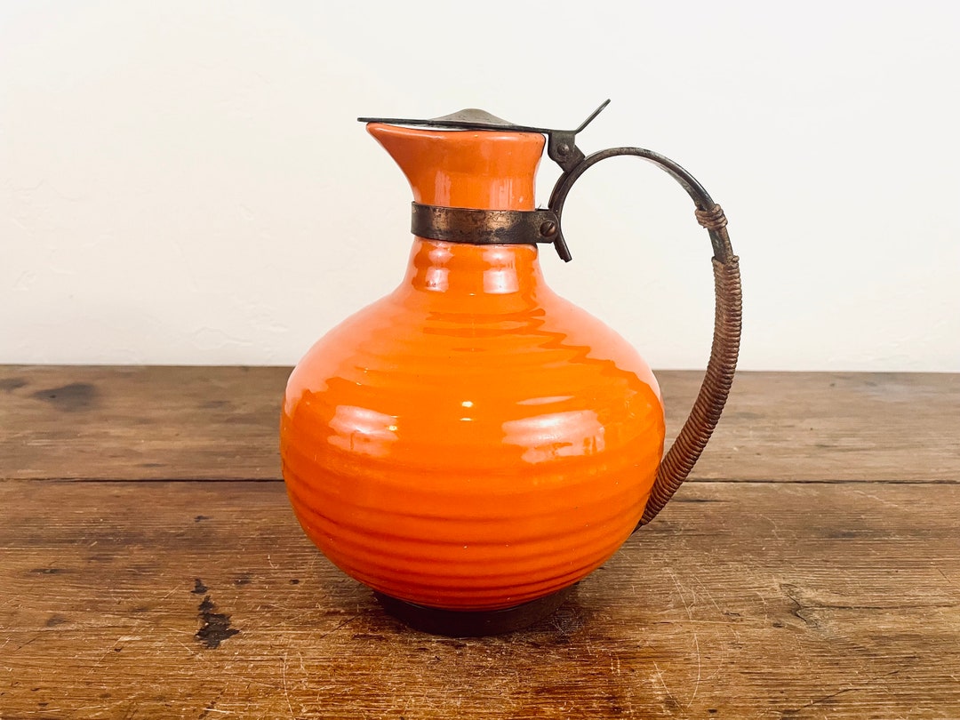 Vintage Bauer Pottery Ringware Coffee Pitcher or Carafe / 8 Cup Rattan ...