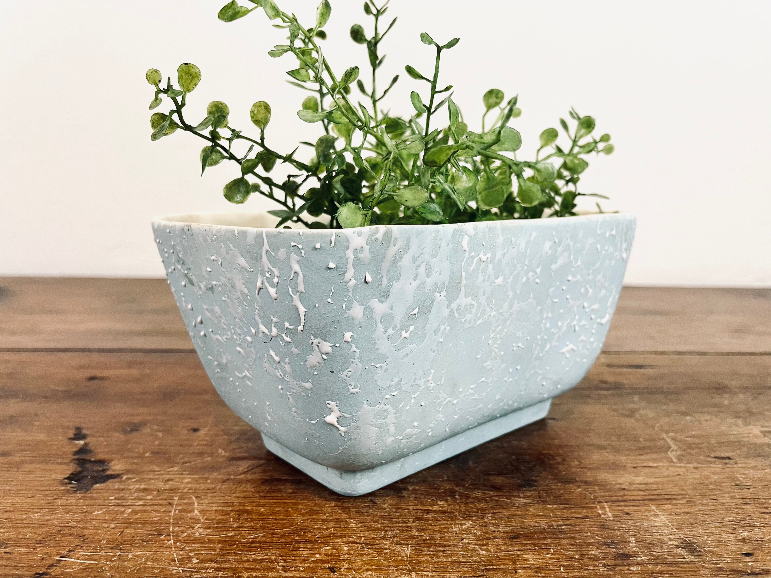 Vintage Mid Century Baby Blue Splatter Planter / Planter Inc - Etsy