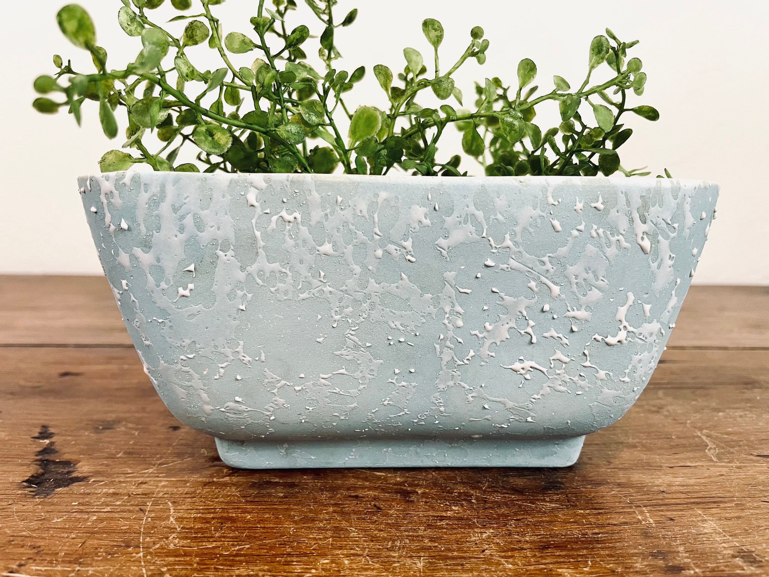 Vintage Mid Century Baby Blue Splatter Planter / Planter Inc - Etsy