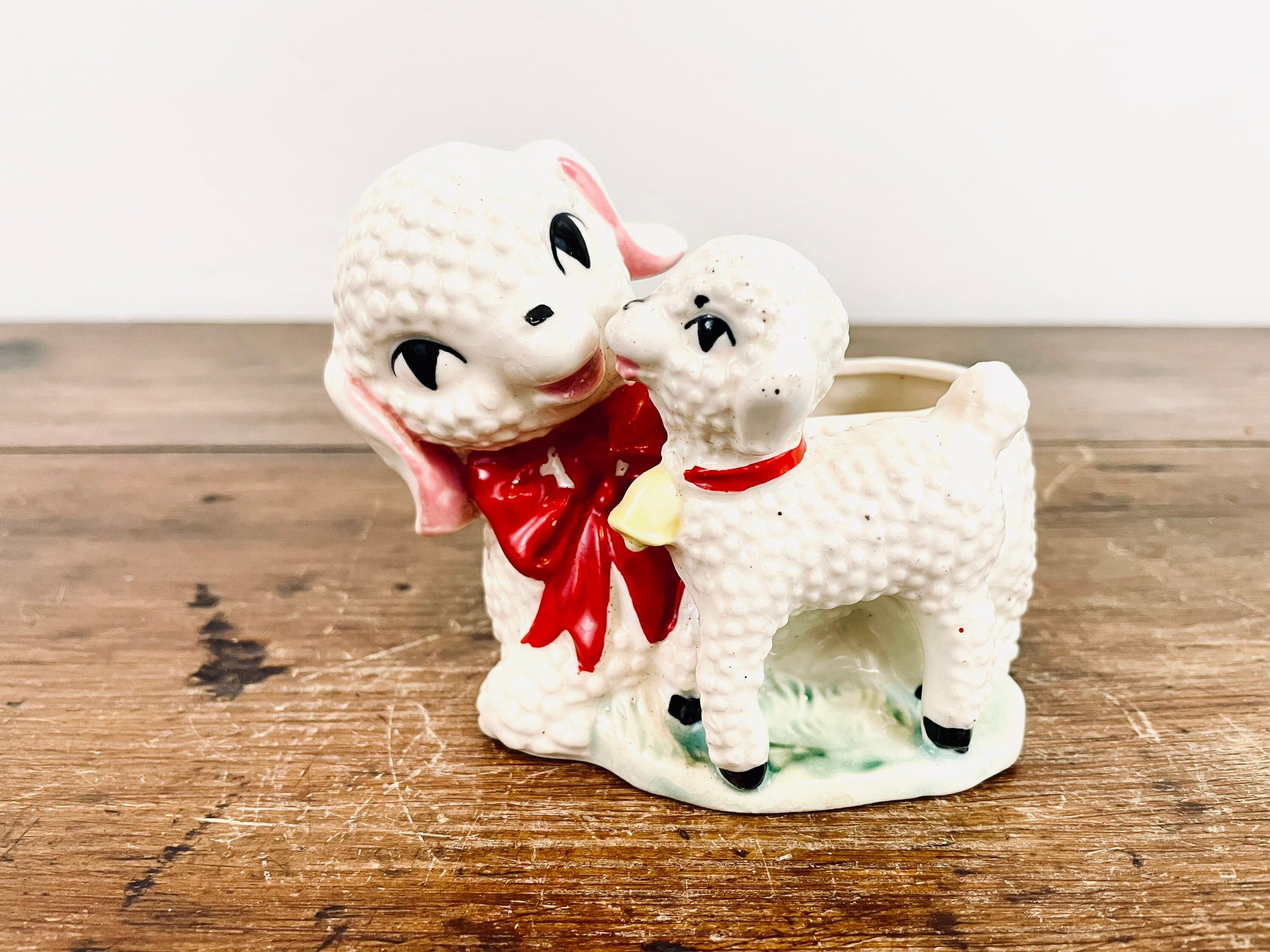 Vintage Japan Ceramic Lamb Planter / Mid Century Flower Pot / - Etsy