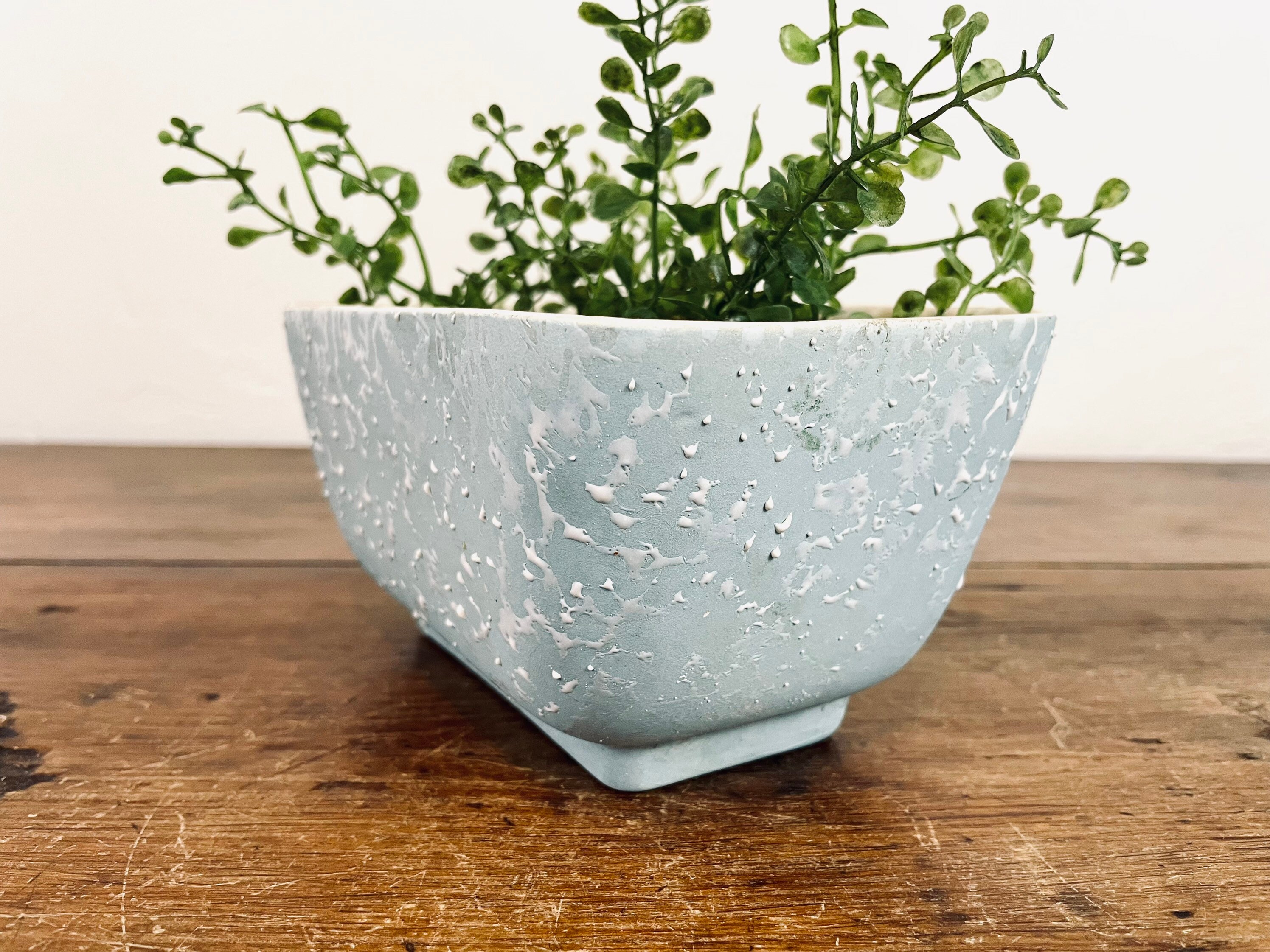 Vintage Mid Century Baby Blue Splatter Planter / Planter Inc - Etsy