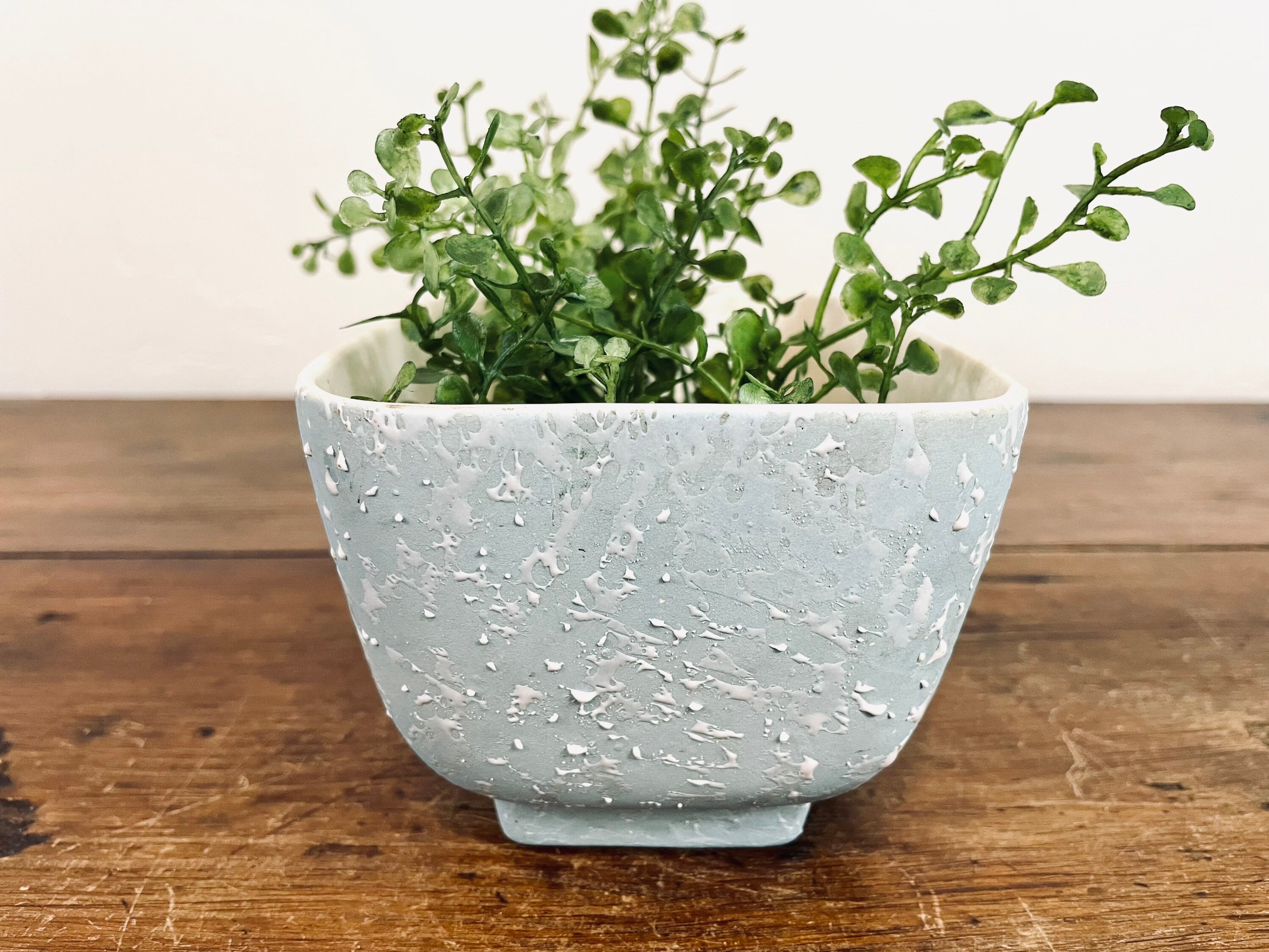 Vintage Mid Century Baby Blue Splatter Planter / Planter Inc - Etsy