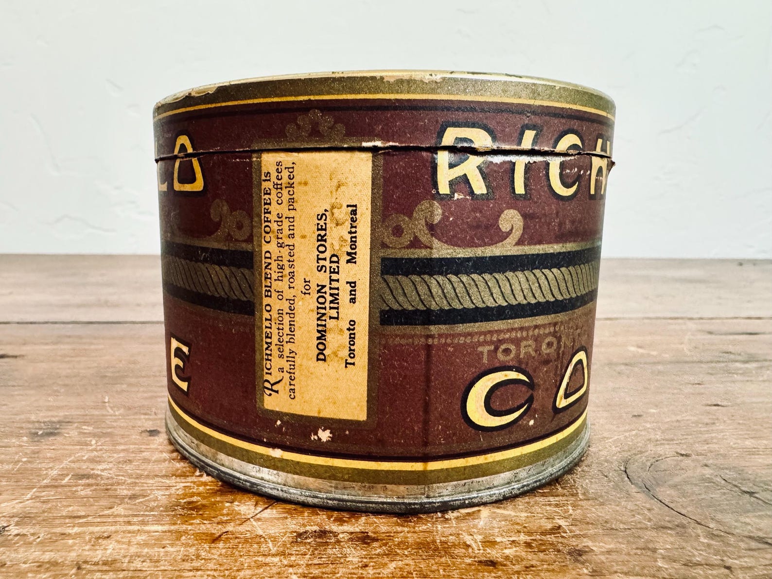 Vintage Richmello Blend Coffee Tin / Dominion Stores Canada Toronto ...