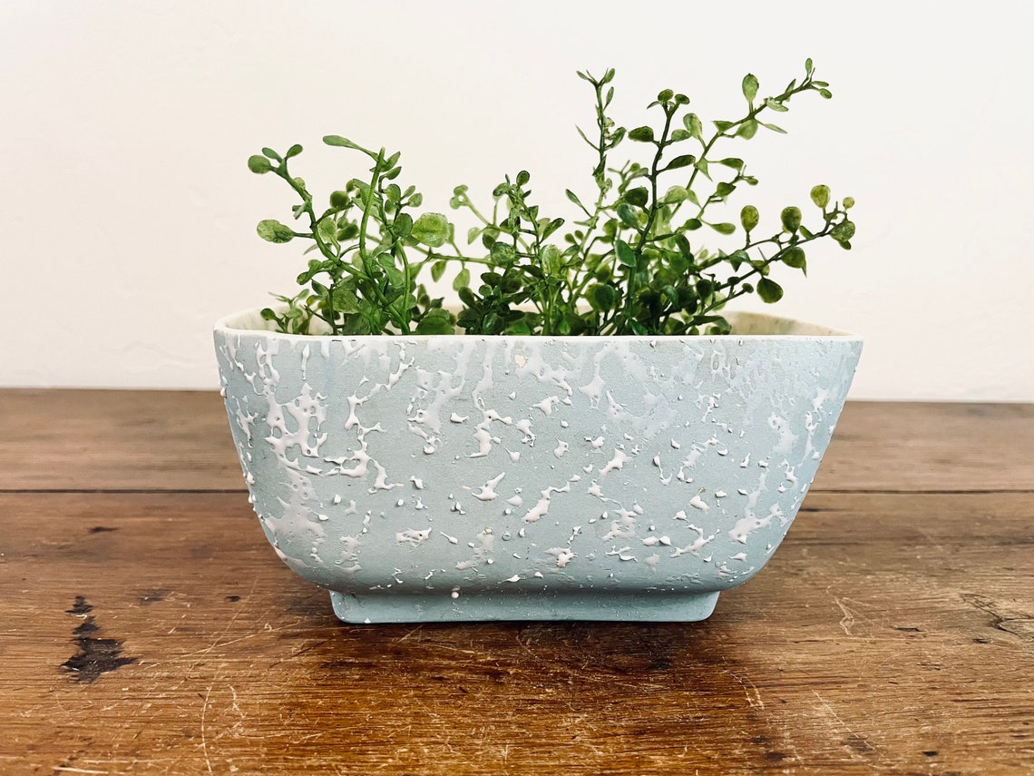 Vintage Mid Century Baby Blue Splatter Planter / Planter Inc - Etsy