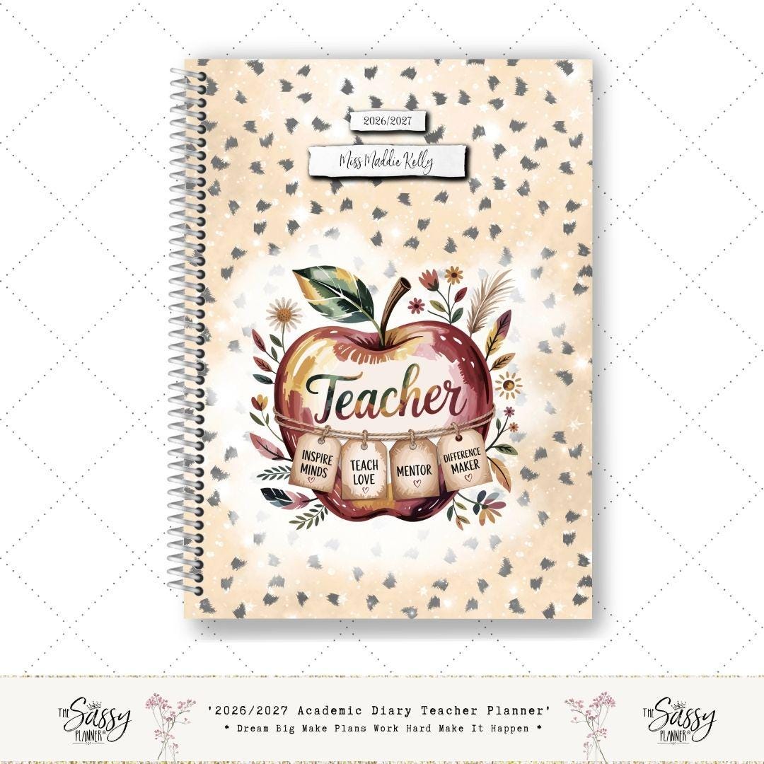 Personalised Teacher Planner, 2026/2027 Diary, Lesson Planner, Academic ...