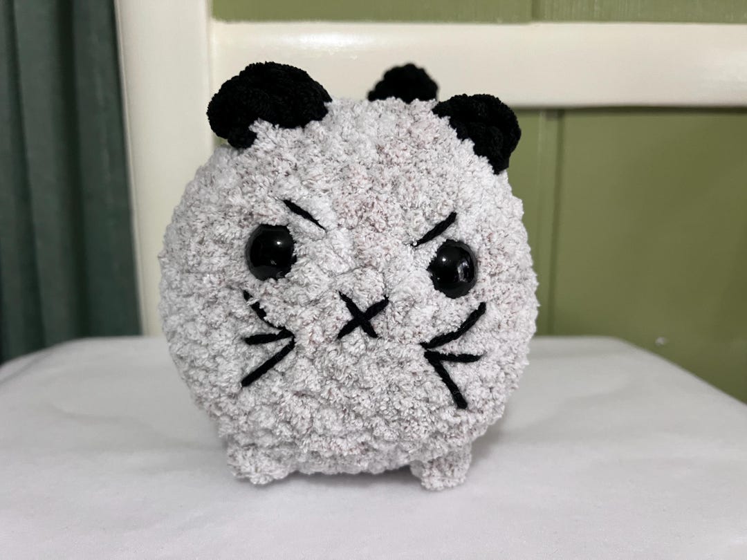 Hand Crochet Angry Loaf Cat ,grey - Etsy