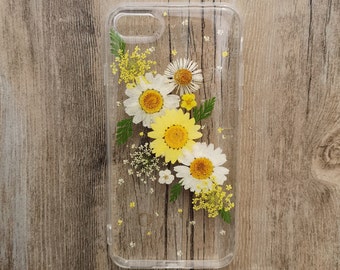New iPhone 12 Case Handmade Real Pressed Lovely White Dried Flower ...